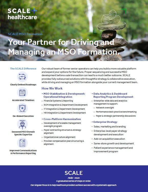 Healthcare MSO Formation - SCALE Healthcare